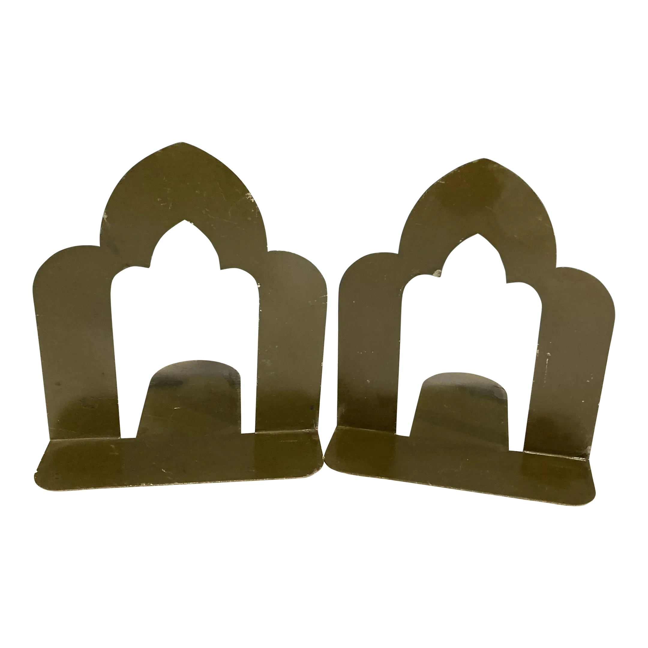 Mid-Century Arched Metal Library Bookends, Set of 2 | Chairish
