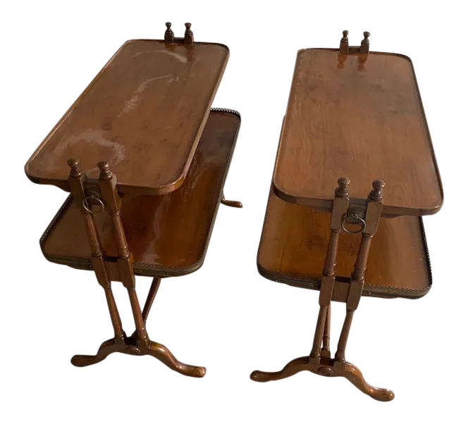 Regency Maple Server Sofa Tables - A Pair | Chairish