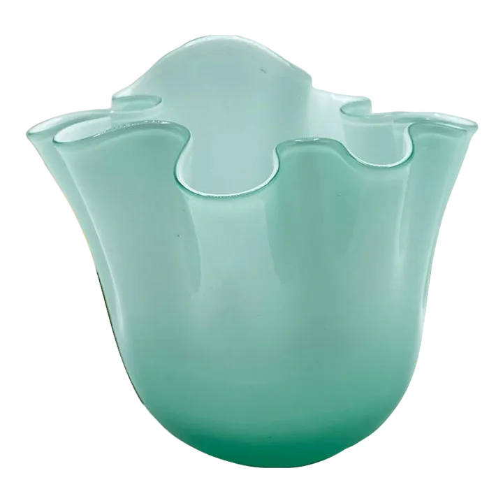 1970s Murano Style “Flying Hand” Handkerchief Vase | Chairish