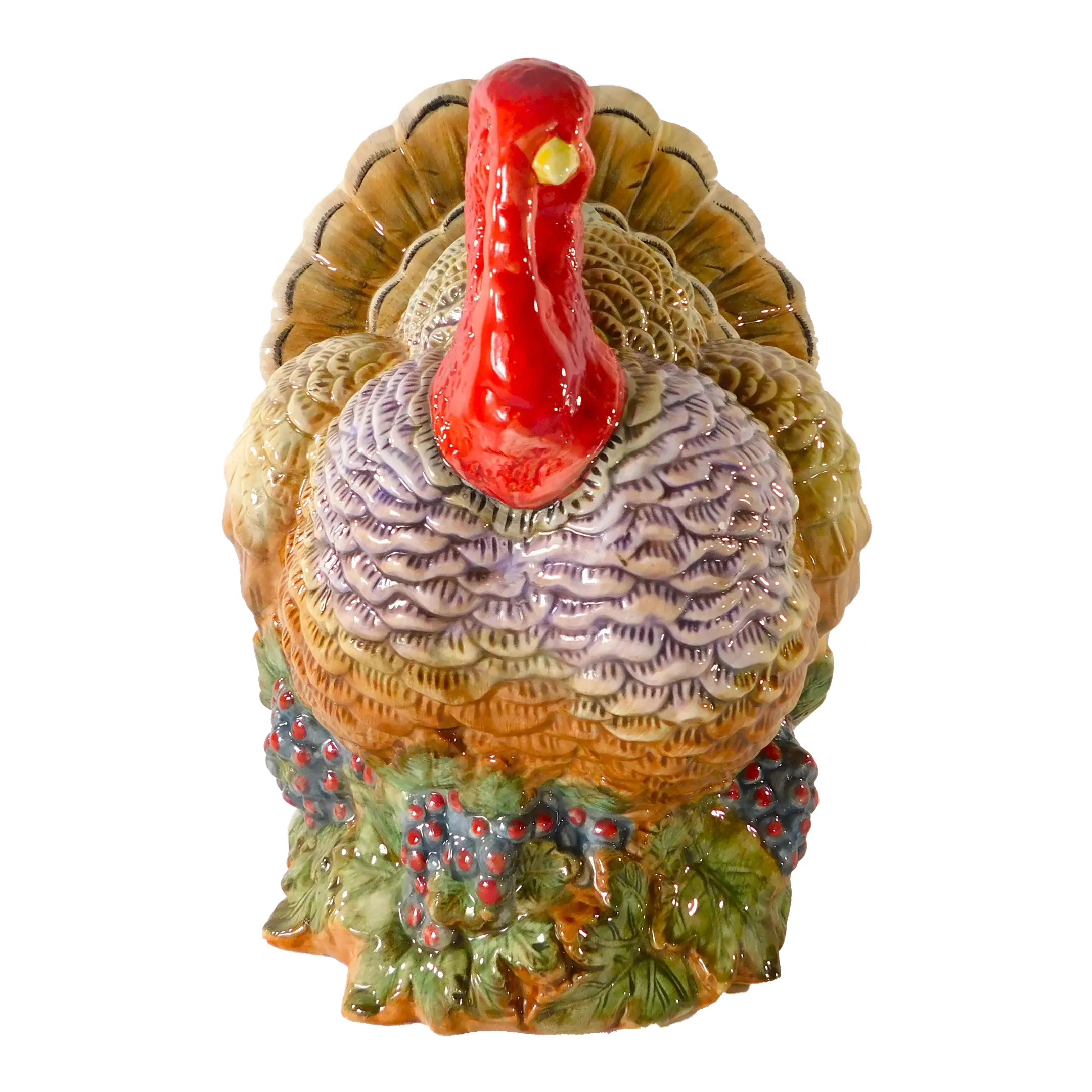 Large Vintage Hand Painted Ceramic Turkey Figurine | Chairish