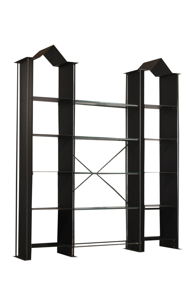 Postmodern Library in Steel and Glass, 1980s | Chairish