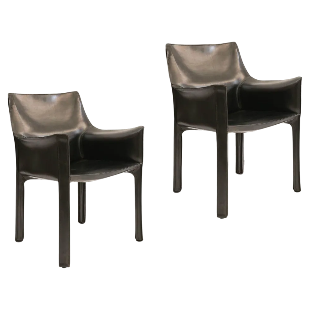 CAB 413 Chairs attributed to Mario Bellini for Cassina, 1977, Set of 2 ...