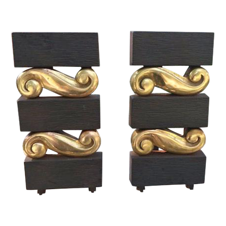 1940s Donald Deskey Design for Bennett Metal Works Modernist Brass and ...