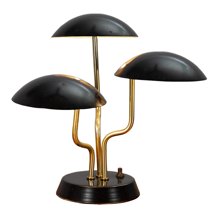 Black Three Shade Lamp by Gino Sarfatti | Chairish