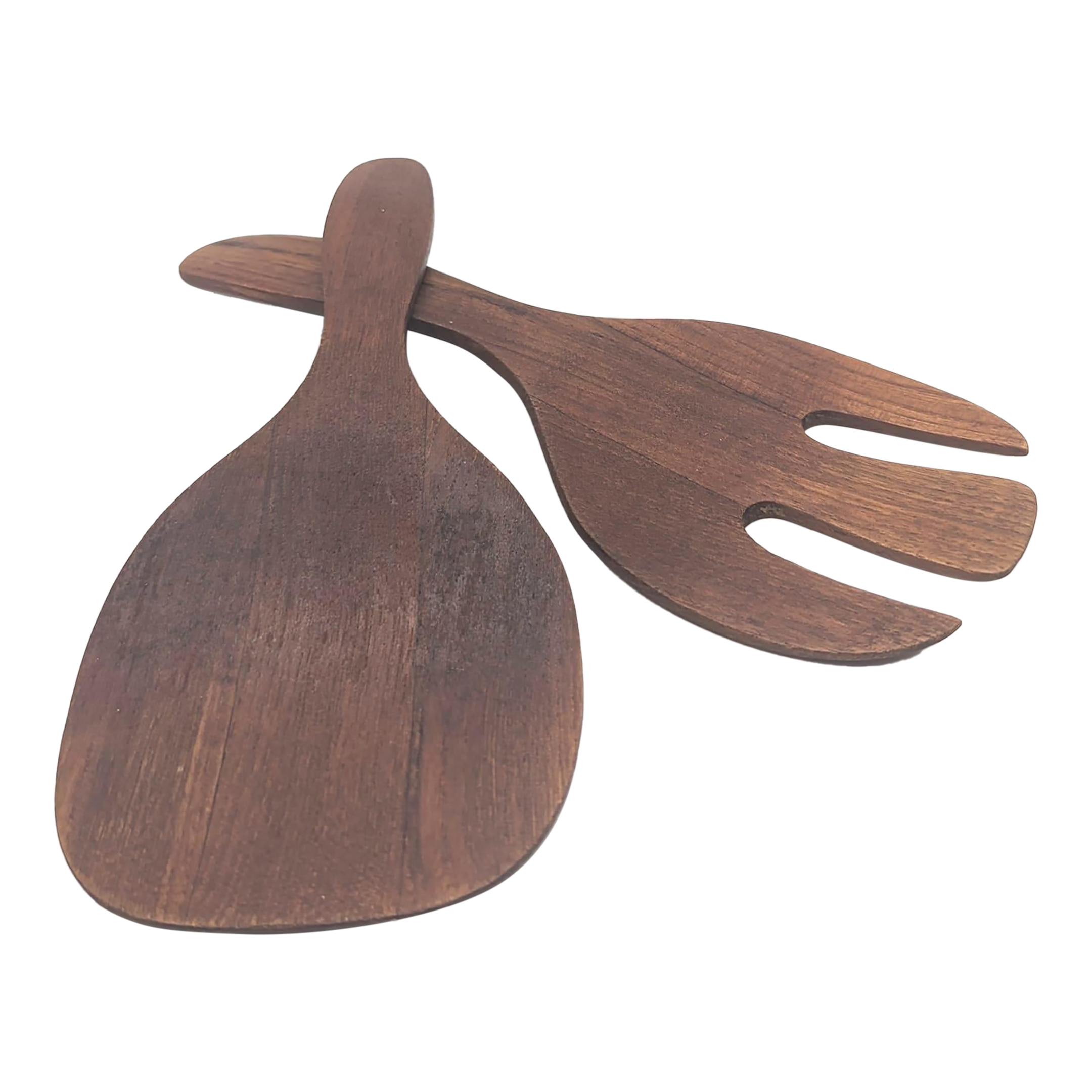 1960s Teak Wood Salad Servers, a Pair | Chairish
