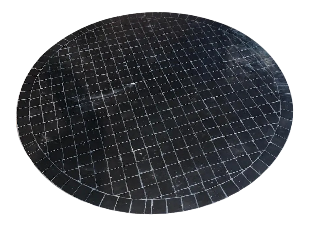 Moroccan Ceramic Tile Round Table Top | Chairish