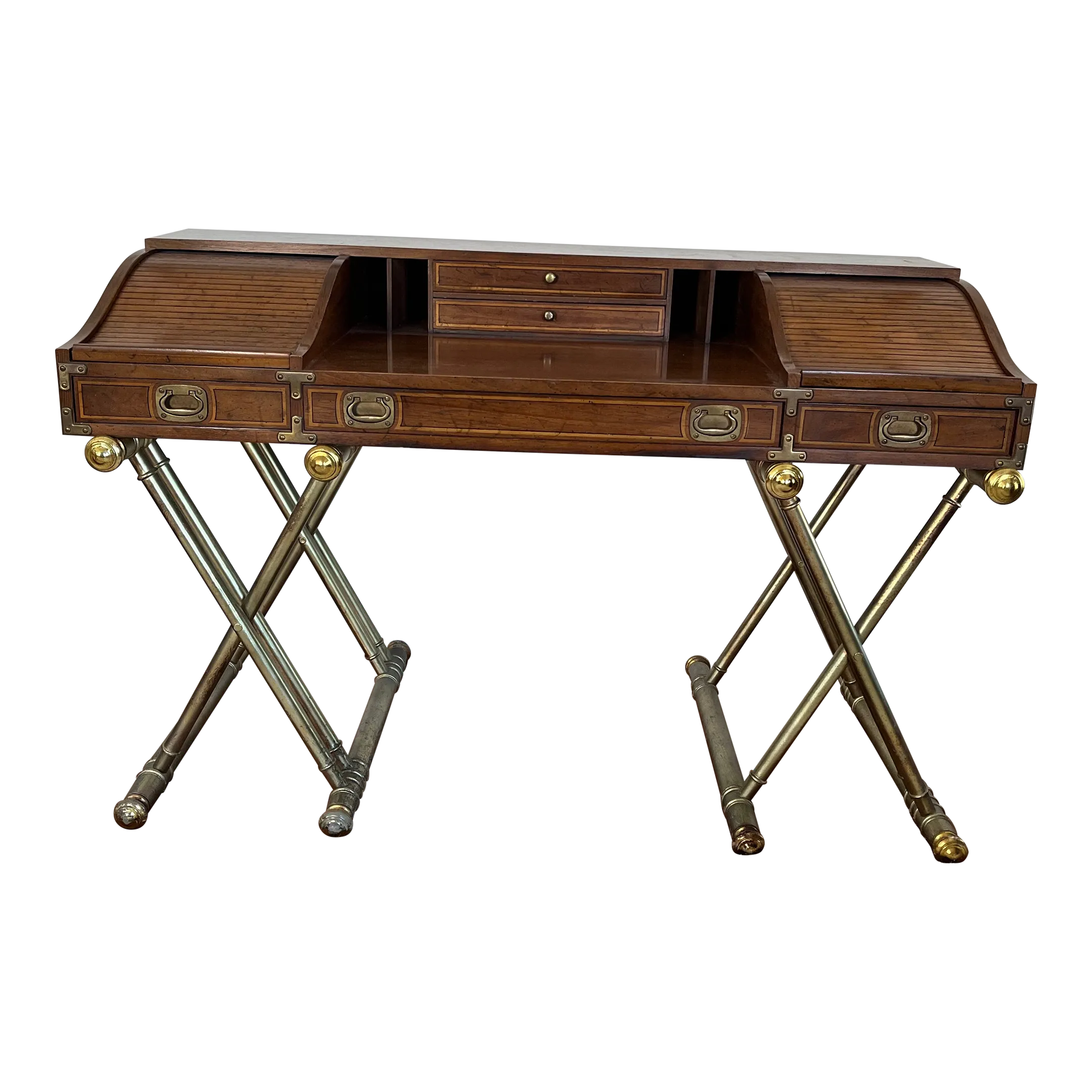 Vintage Campaign Style Desk by Drexel | Chairish