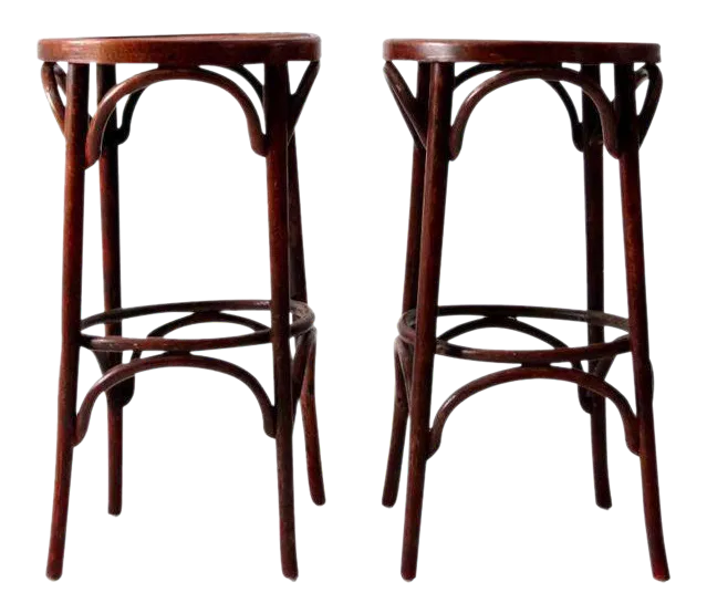Mid-Century Bentwood Stools | Chairish
