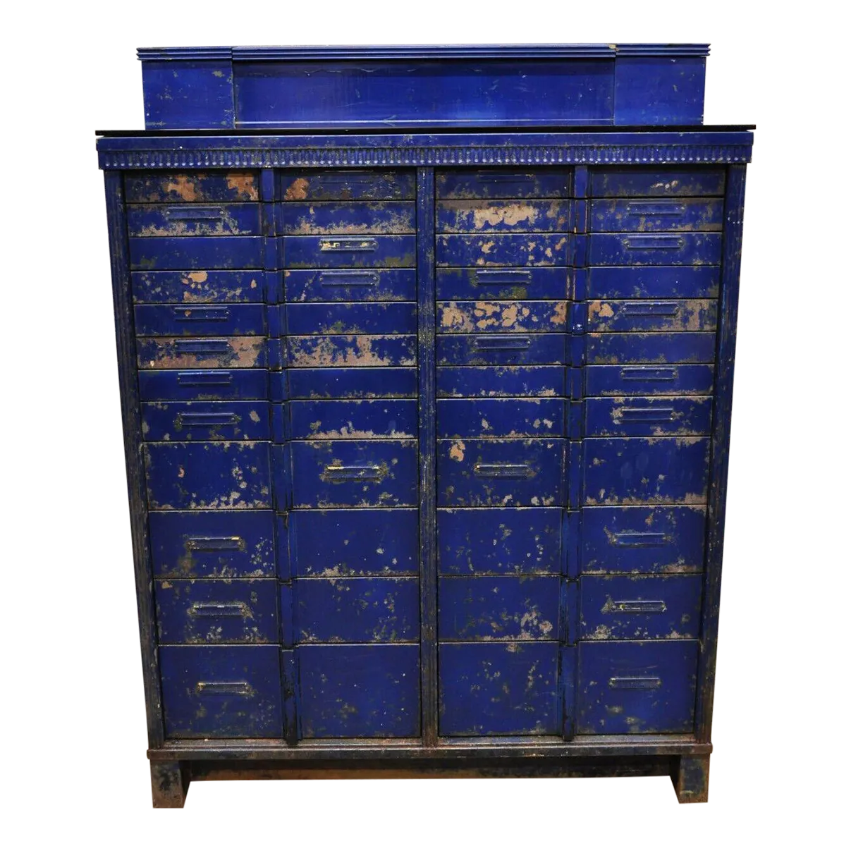 Vintage American Cabinet Co Steel Metal 24 Drawer Blue Dental Medical ...