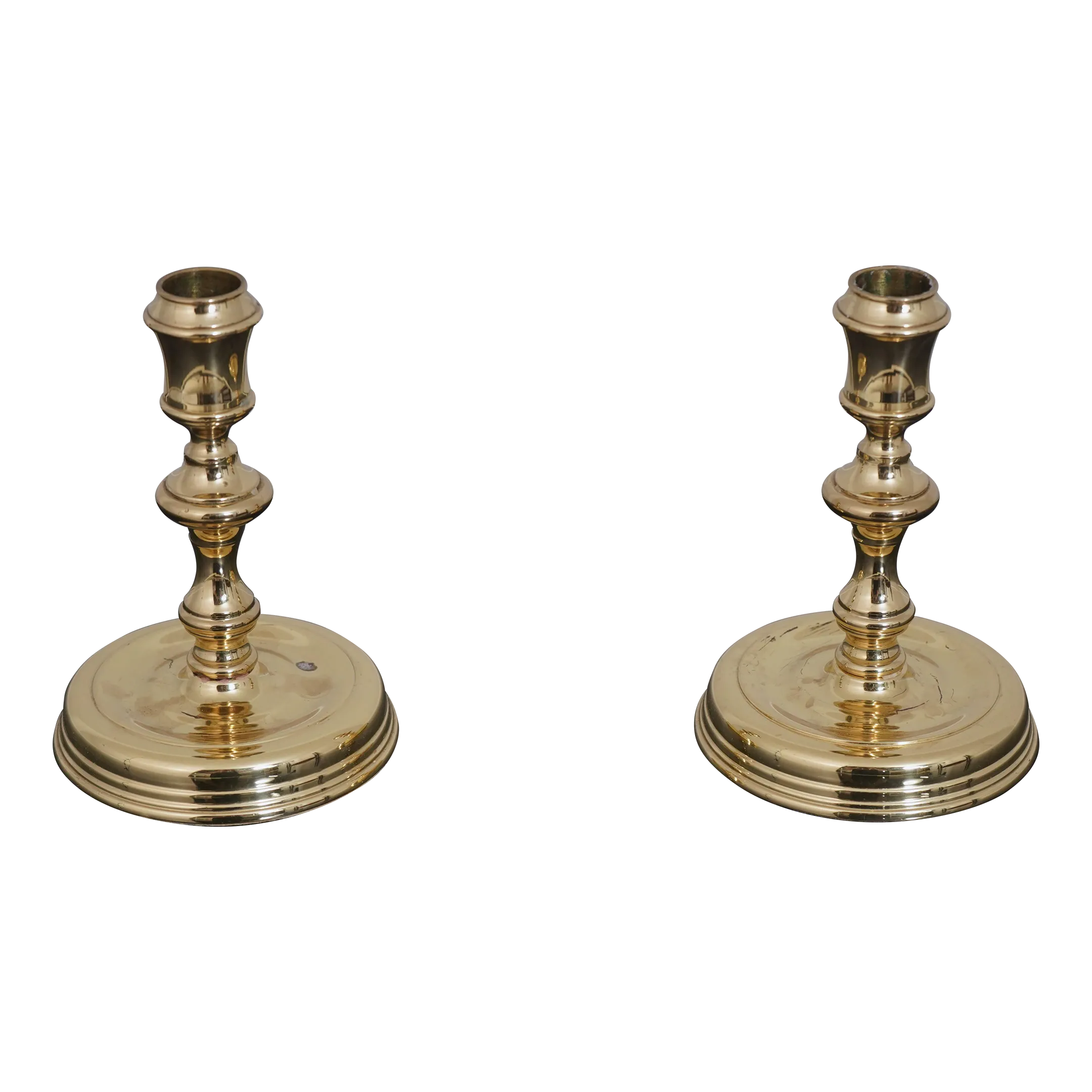 Pair Baldwin Colonial Williamsburg Style Brass Candlesticks | Chairish