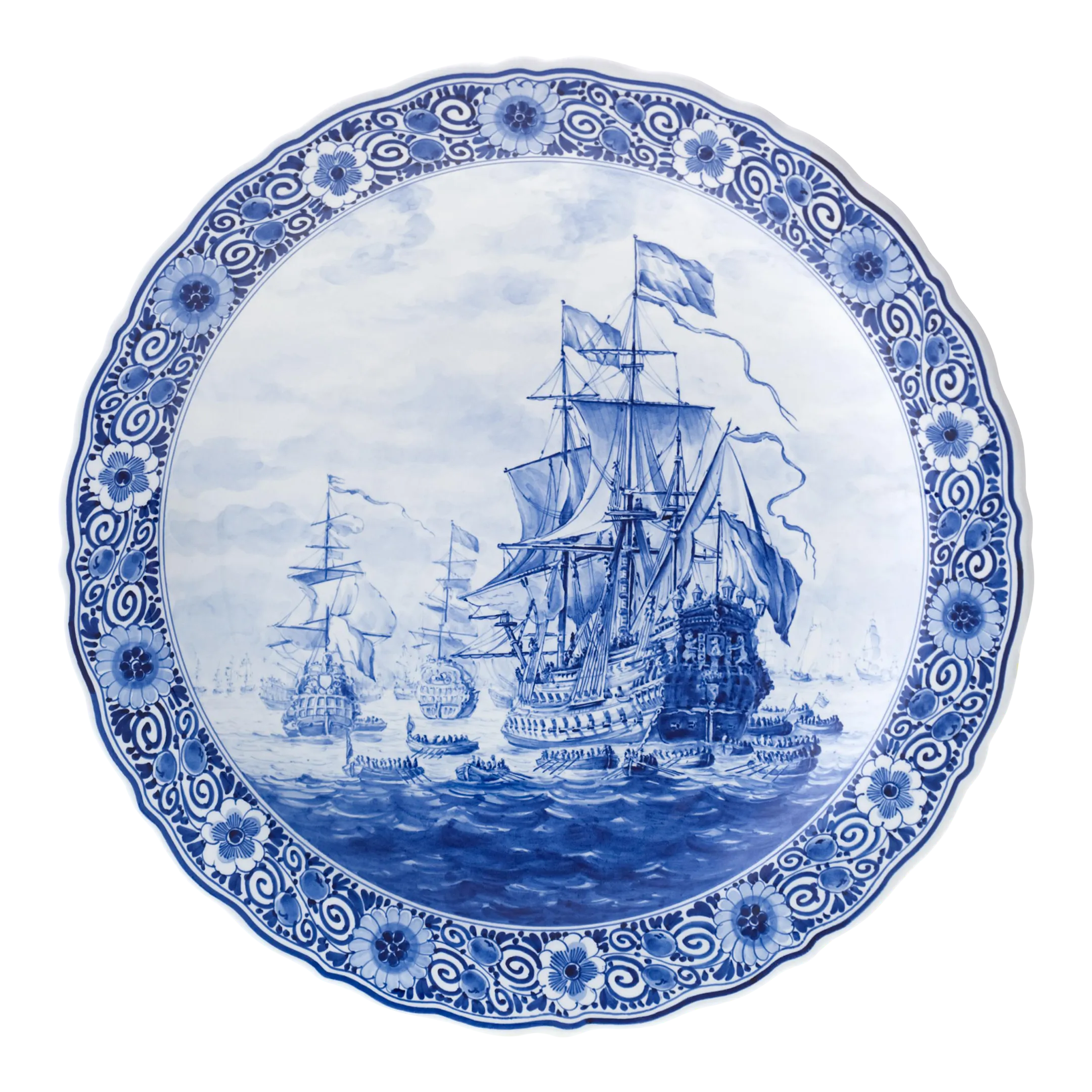 Royal Delft Original Blue Decorative Plate, Hand Painted with Tallships ...