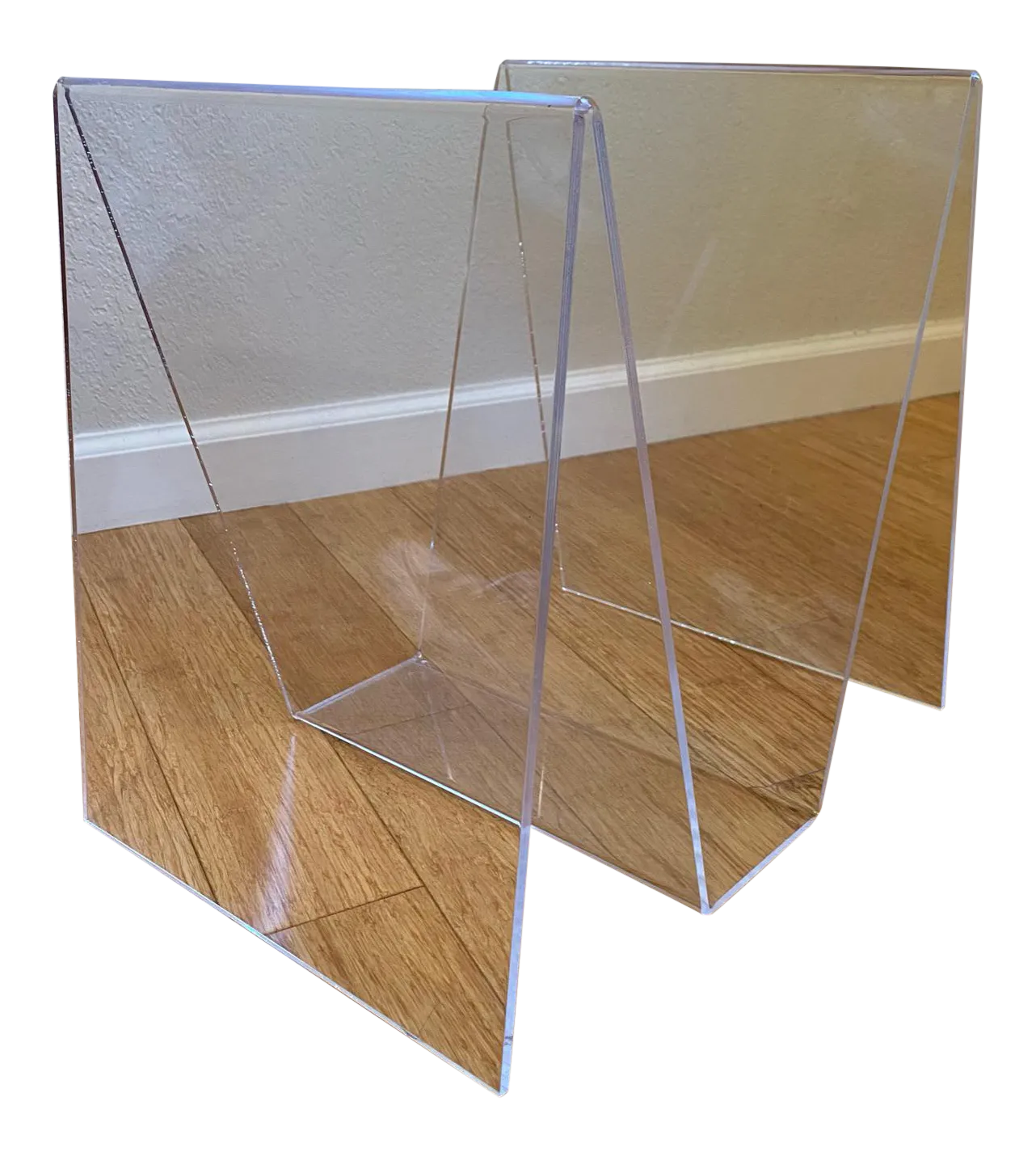 Mid Century Modern Bent Lucite Magazine Rack | Chairish