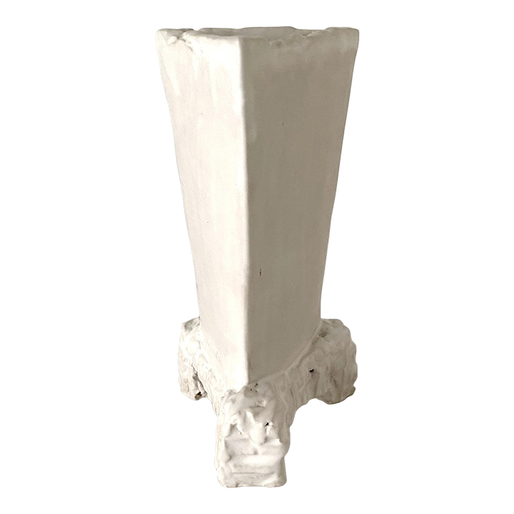 Ceramic Vase 'Adjusting' by Studio Paneva White Stoneware Vase | Chairish