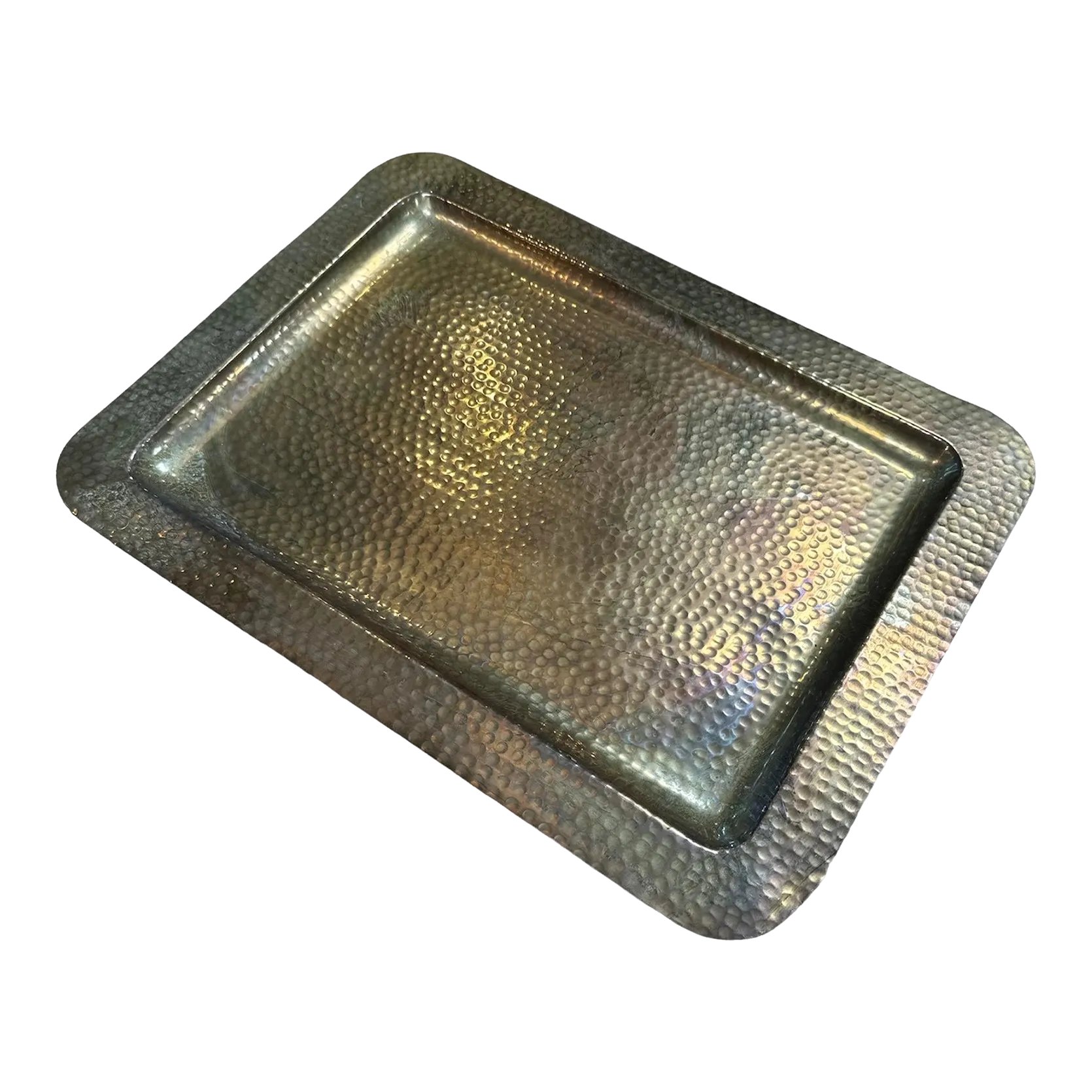 Vintage Italian Decorative Rectangular Brass Tray 1960s | Chairish