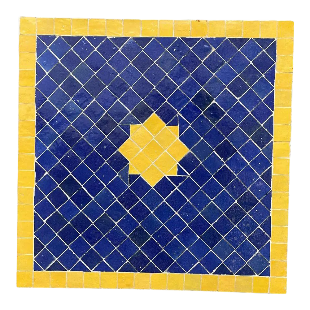 Moroccan Ceramic Tile Square Table Top | Chairish