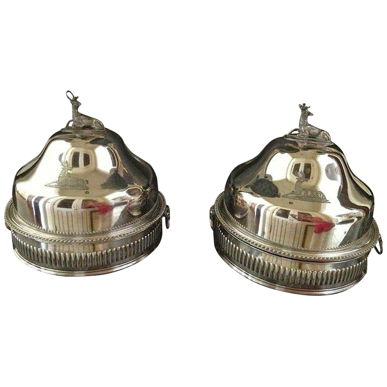 Silver Sheffield Food Warmers - a Pair | Chairish