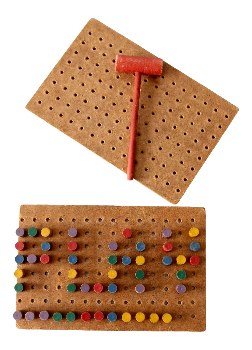 Vintage Peg Board Toy Set | Chairish