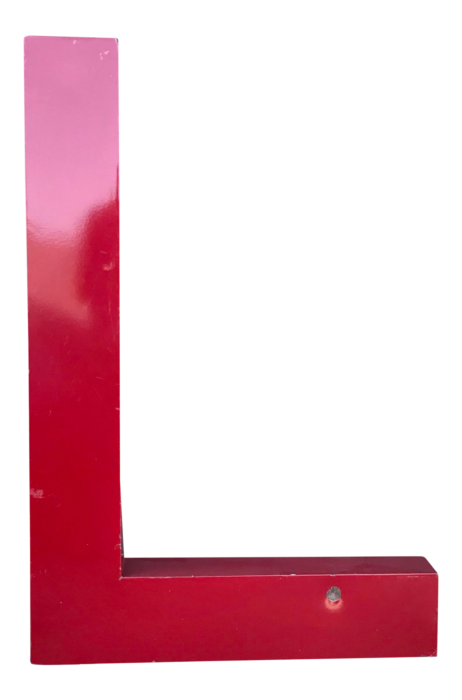 Large Vintage Red Enamel "L" Building Signage | Chairish