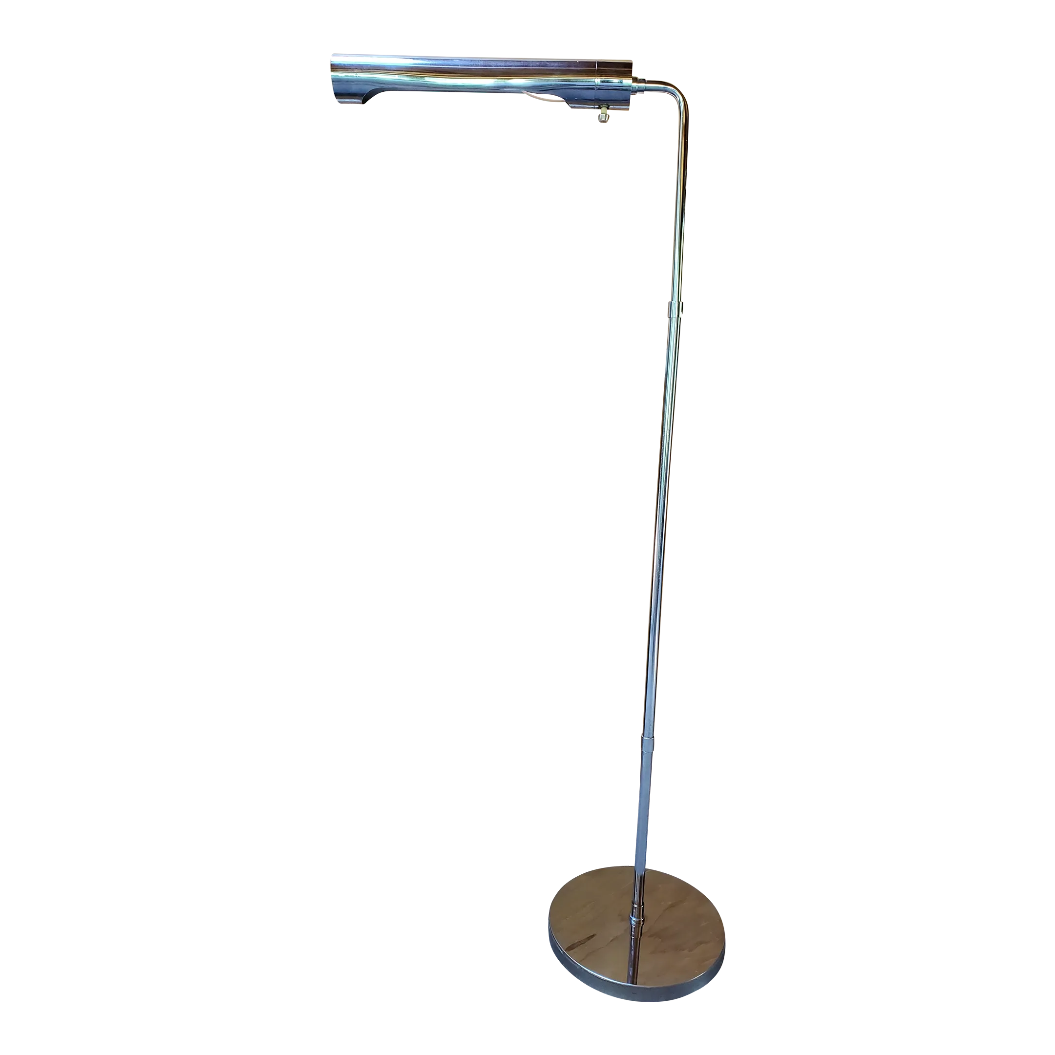 Mid Century Modern Reverse L Shape Chrome Floor Lamp | Chairish