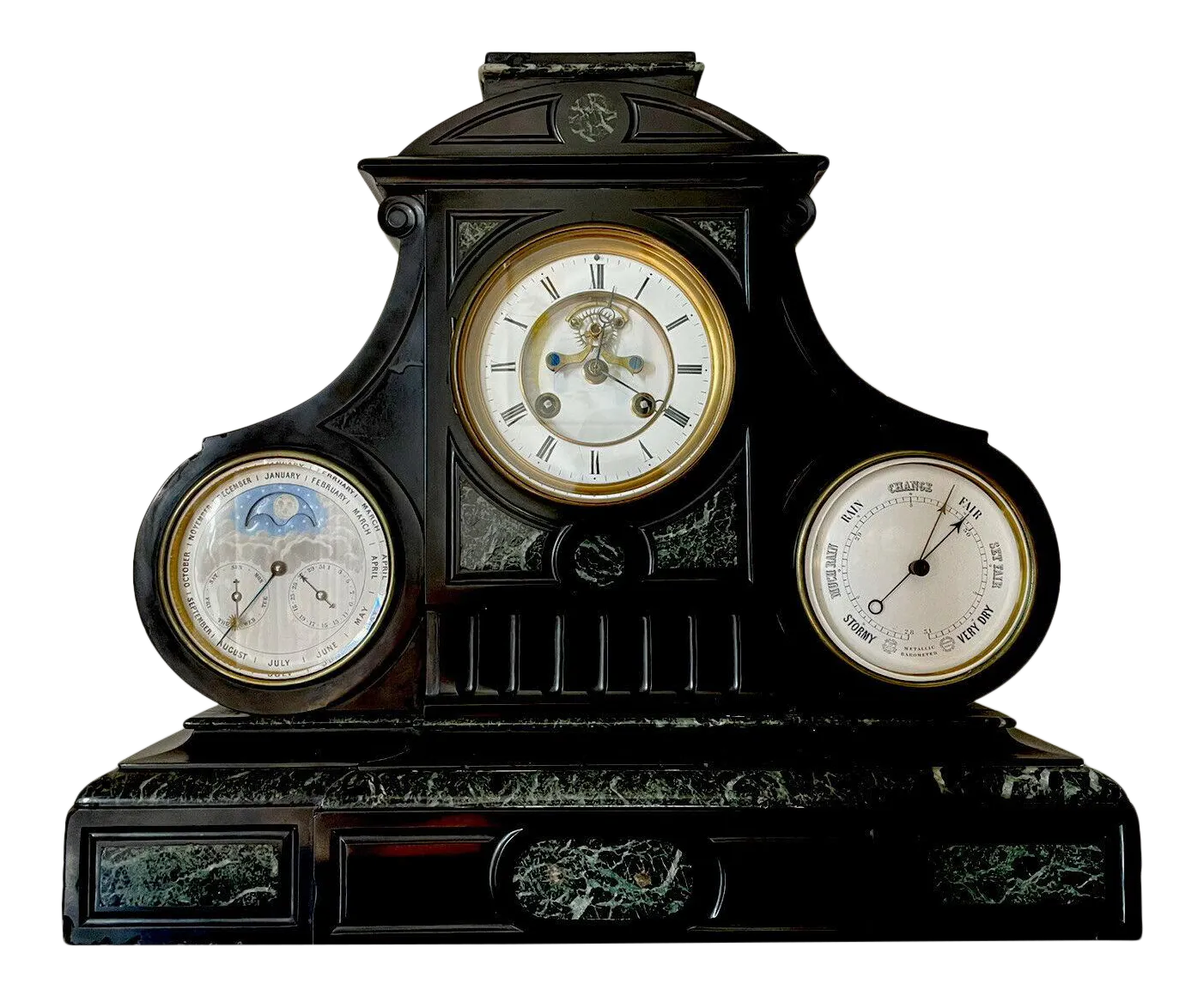 19th Century French Perpetual Calendar Clock With Open Escapement ...