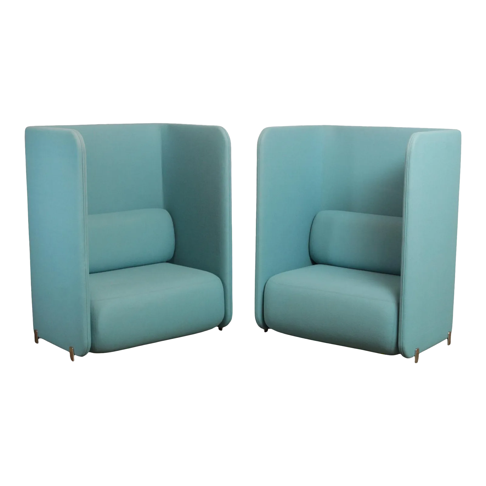 Bernhardt Modern 'Code' Privacy Wall Lounge Chairs - A Pair | Chairish