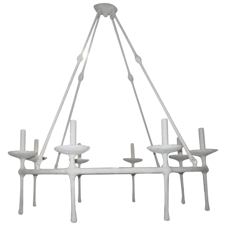 Bespoke Eight Arm Plaster Fixture in the Manner of Giacometti | Chairish