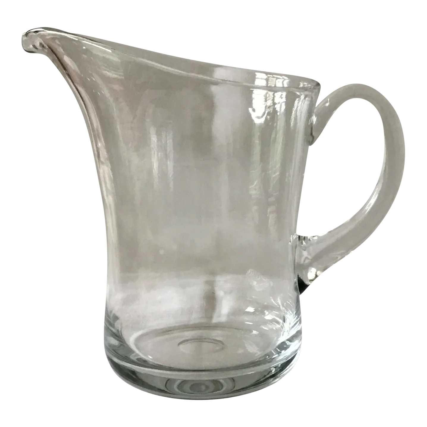 Contemporary Block Crystal Very Large Heavy Clear Glass Pitcher | Chairish