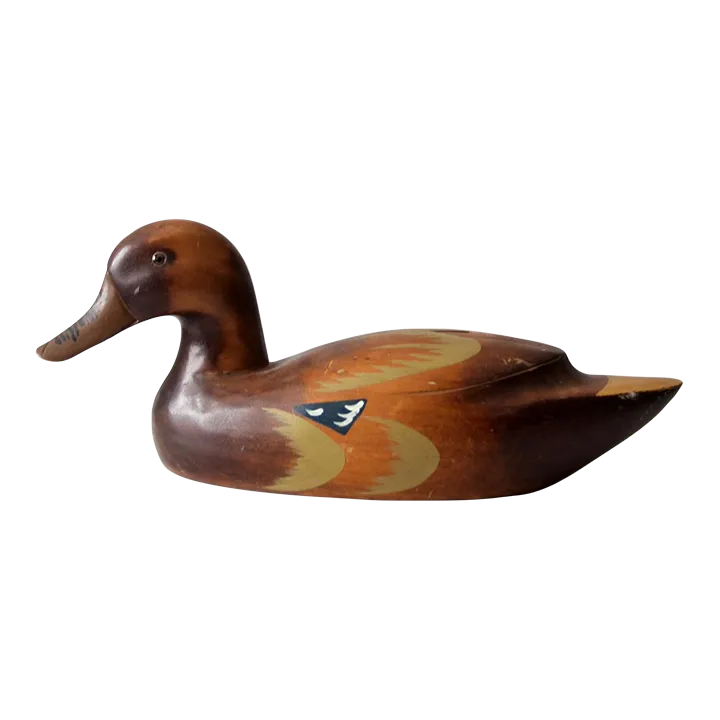 Vintage Painted Wood Duck Decoy | Chairish