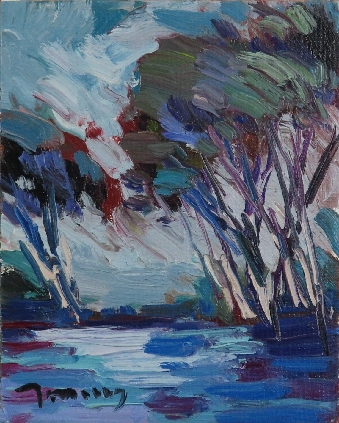 "Winter Trees" Contemporary Expressionist Style Landscape Oil Painting ...