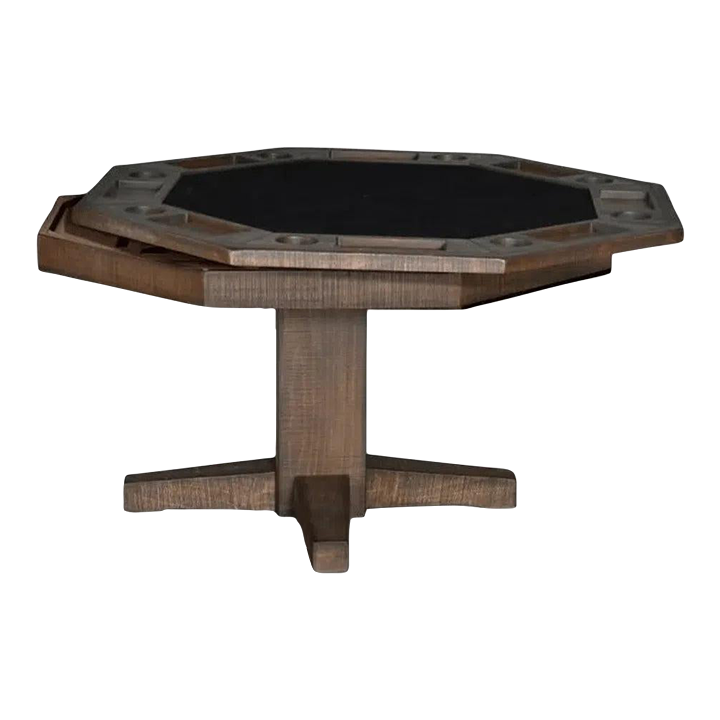 Round Dining Table Convertible Poker Game Table | Chairish