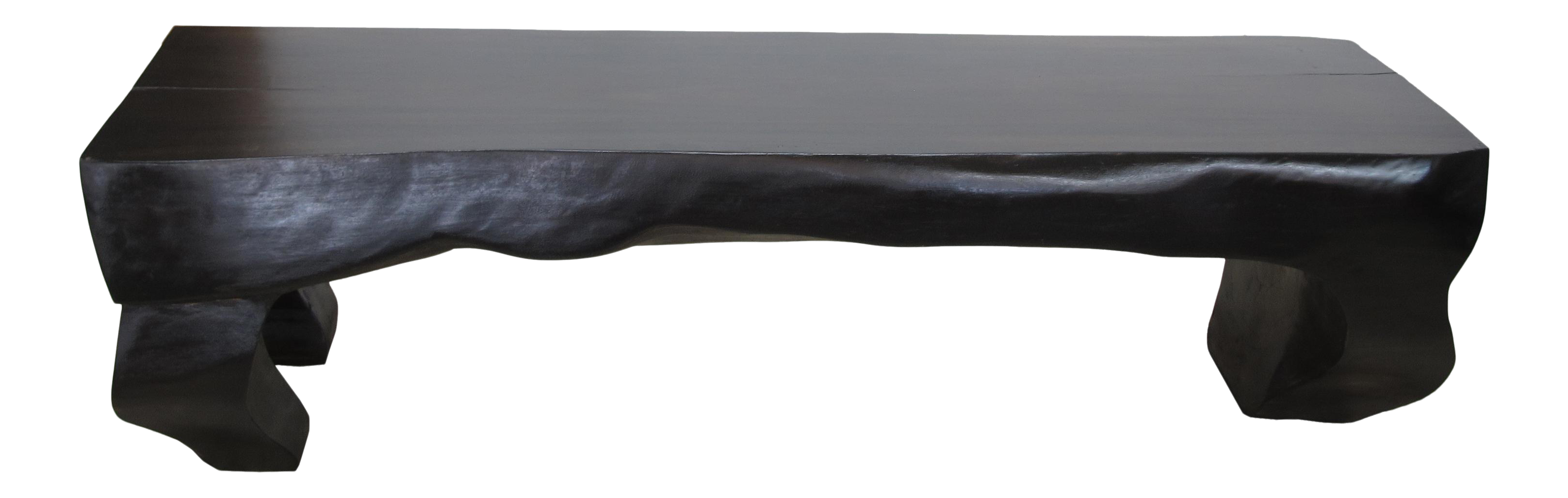 Hand Carved Modern Sculptural Bench in Ebony | Chairish