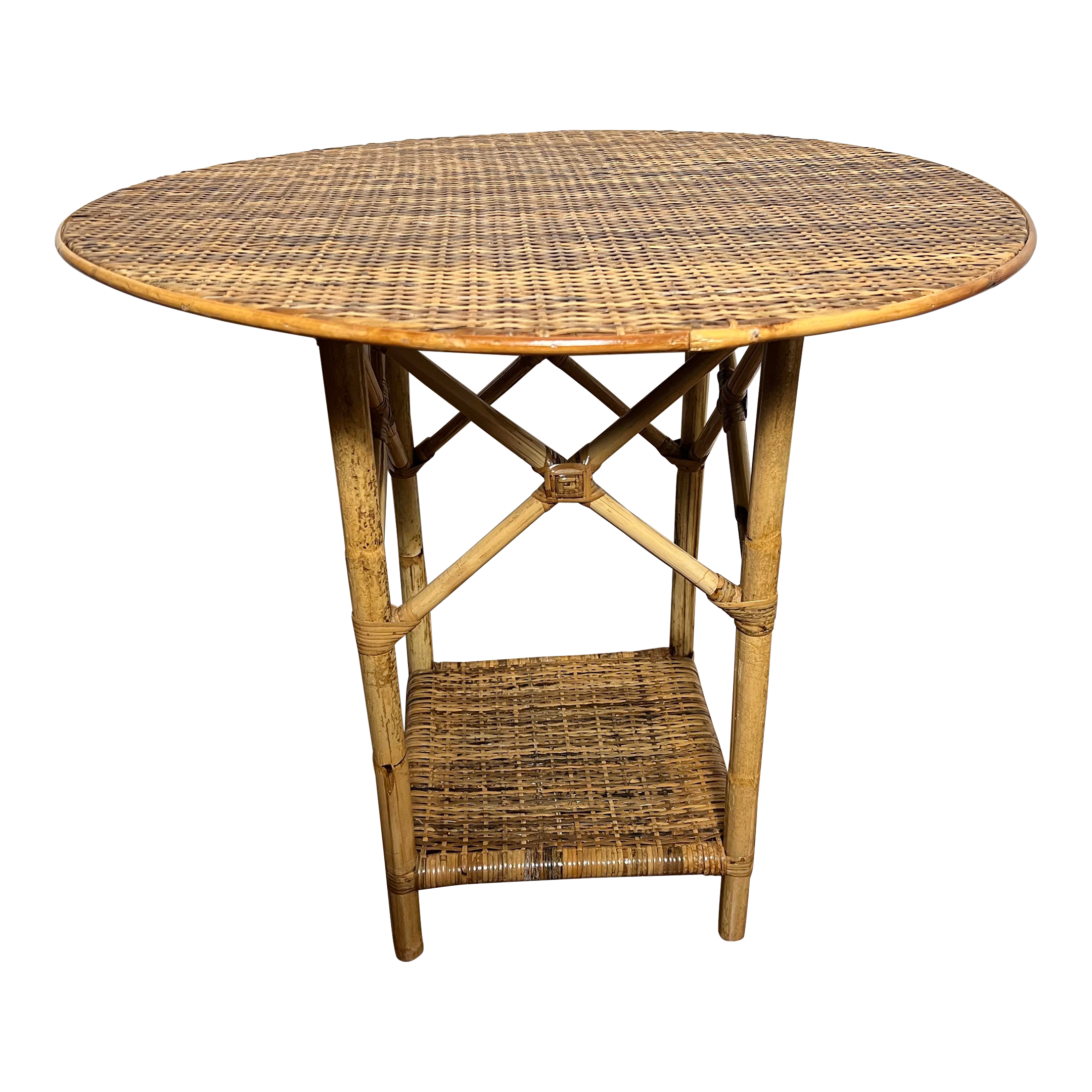 Mid 20th Century Vintage Mottled Bamboo French Directoire Style Bistro ...
