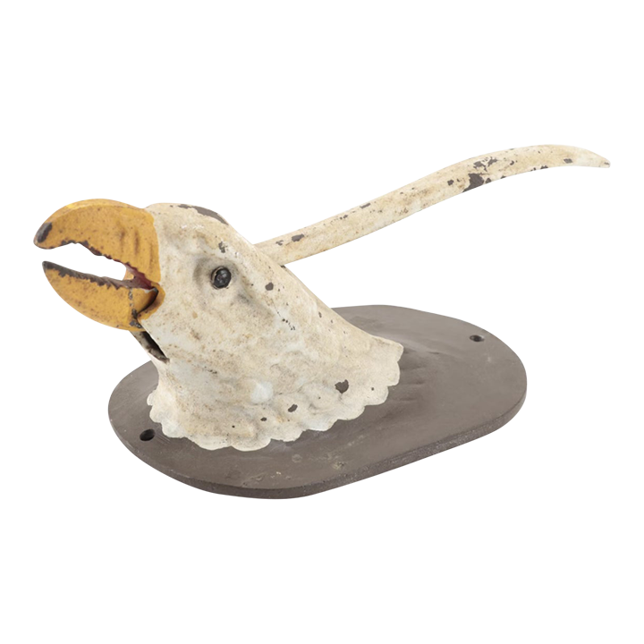 Early 20th Century Painted Cast Iron Bald Eagle Head Wall Mounted ...