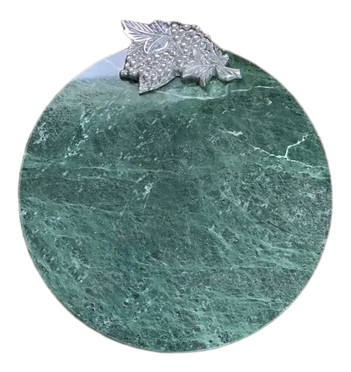 Vintage Oval Green Marble With Aluminum Grape Cheese Platter Cutting ...