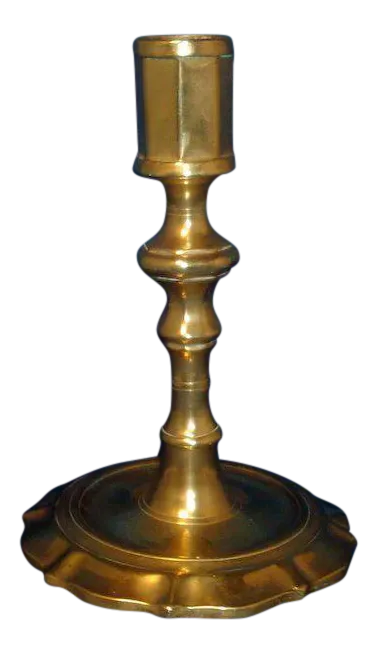 George III 18th Century English Brass Candlestick | Chairish