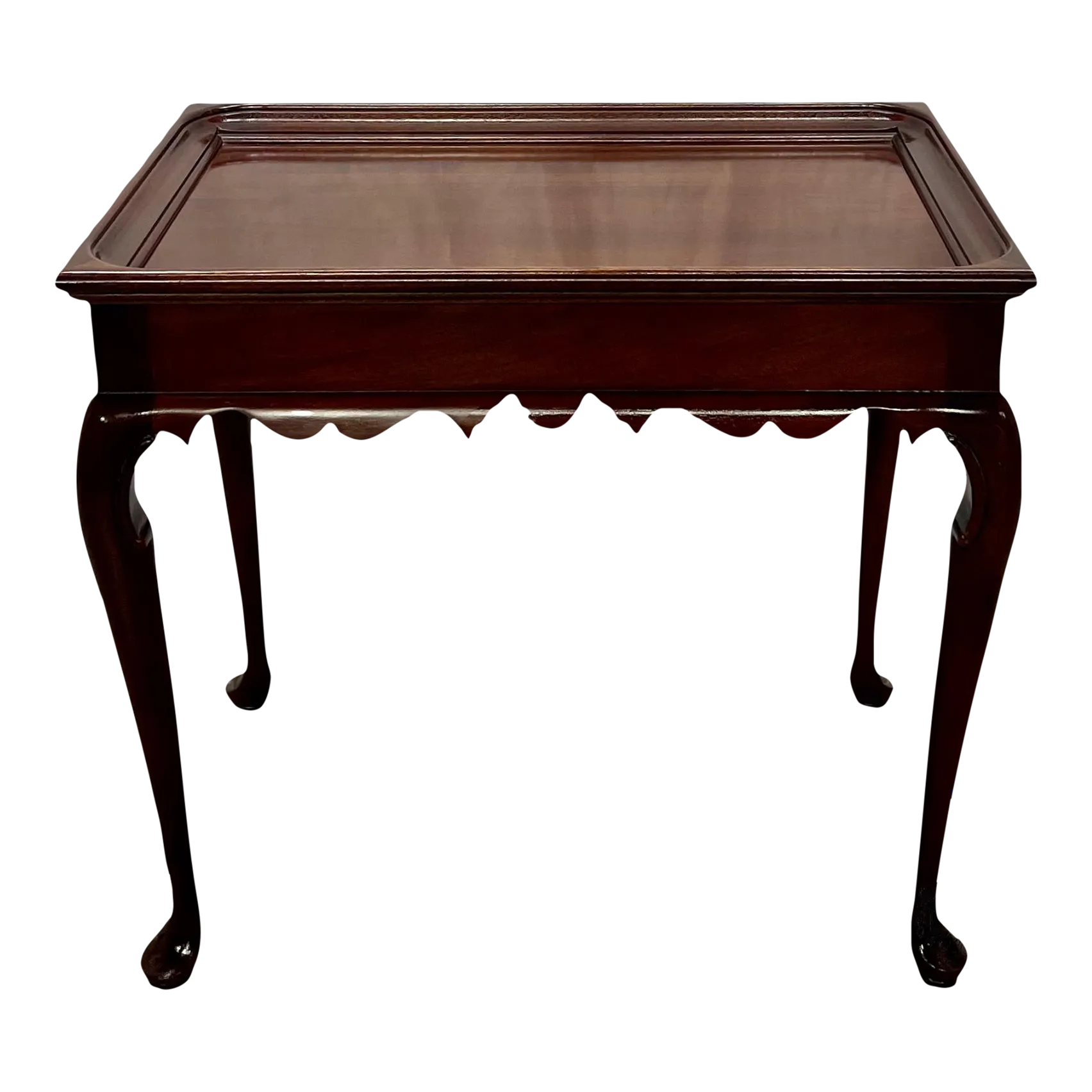 Vintage Chippendale Style Mahogany Accent Tea Table | Chairish