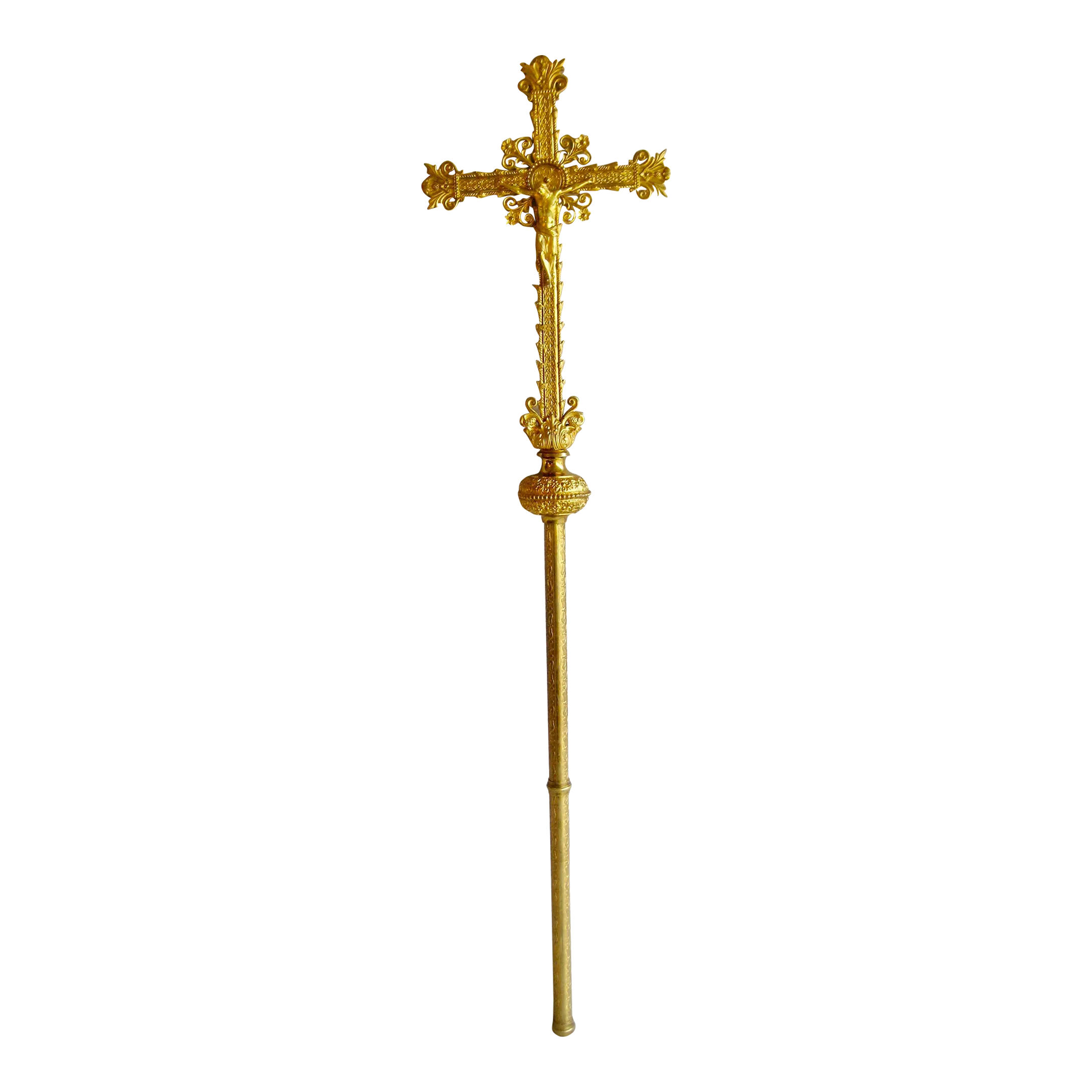 French Processional Bronze Cross Cane, Circa 1860 | Chairish