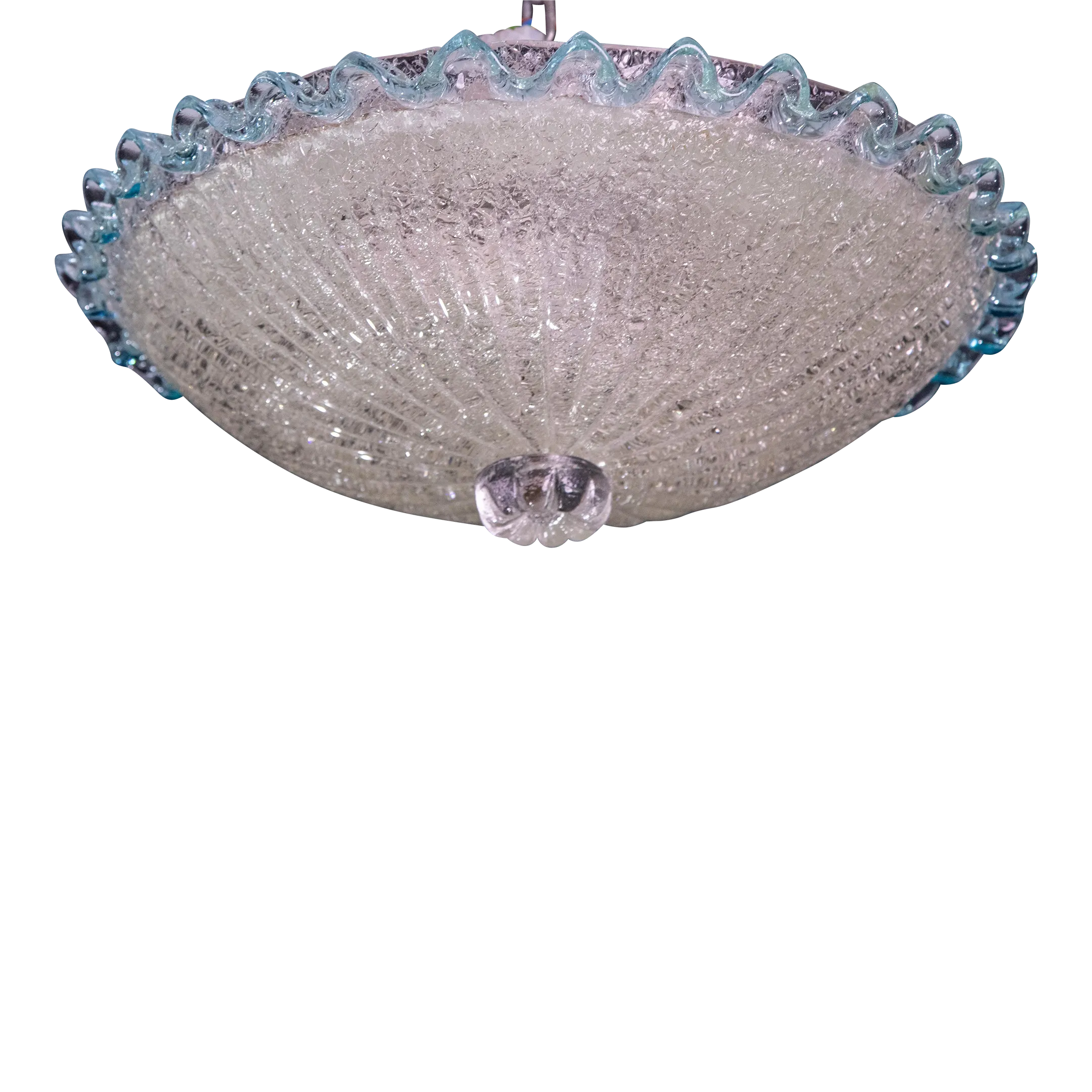 Italian Blue Glass Ceiling Fixture by Barovier & Toso, Murano, 1960 ...