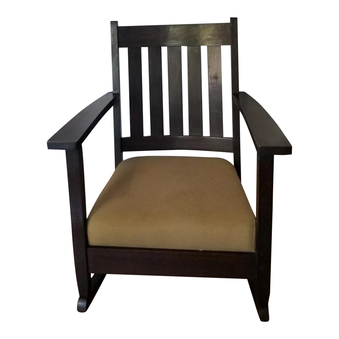 Late 19th Century Antique Mission Style Rocking Chair With Cushion ...