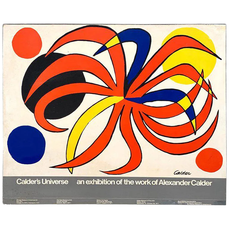 Mid 20th Century Alexander Calder Exhibition Museum Billboard "Calder's ...