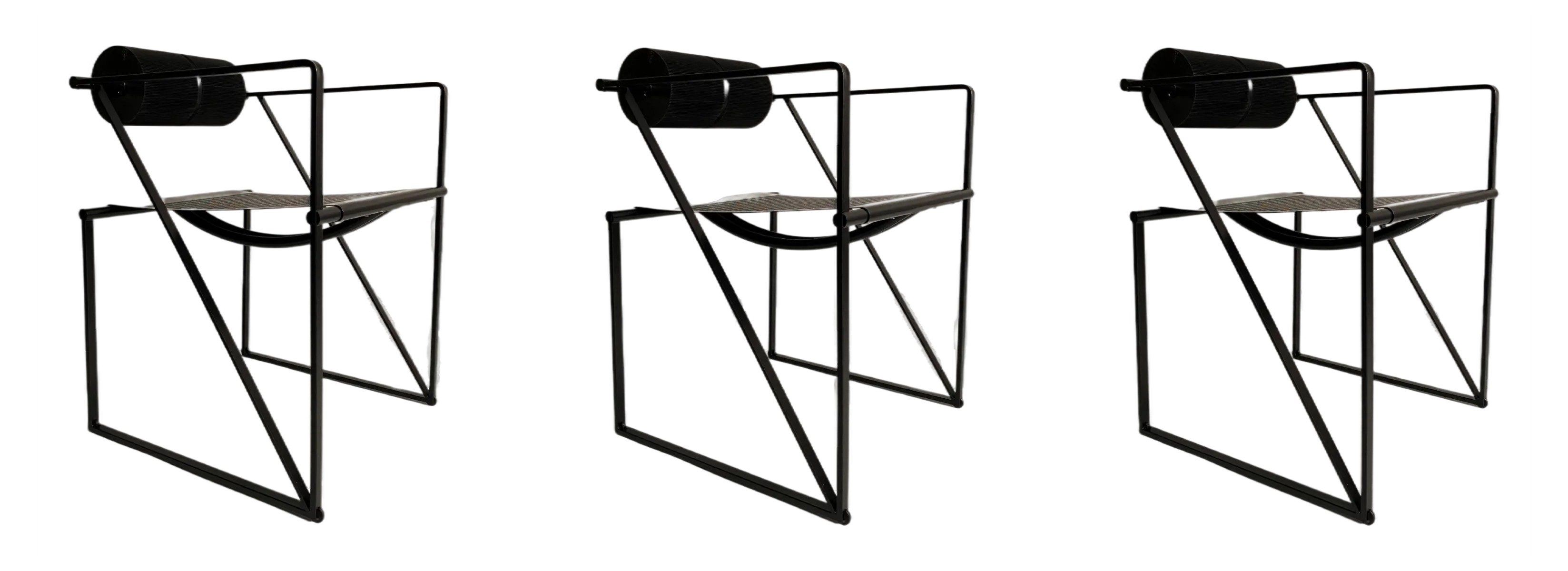 Mario Botta, Second Black Metal Chairs, Aka Mod. 602, 1980s attributed ...