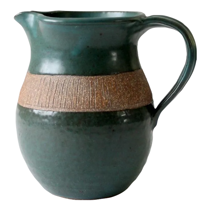 Vintage Studio Pottery Pitcher | Chairish