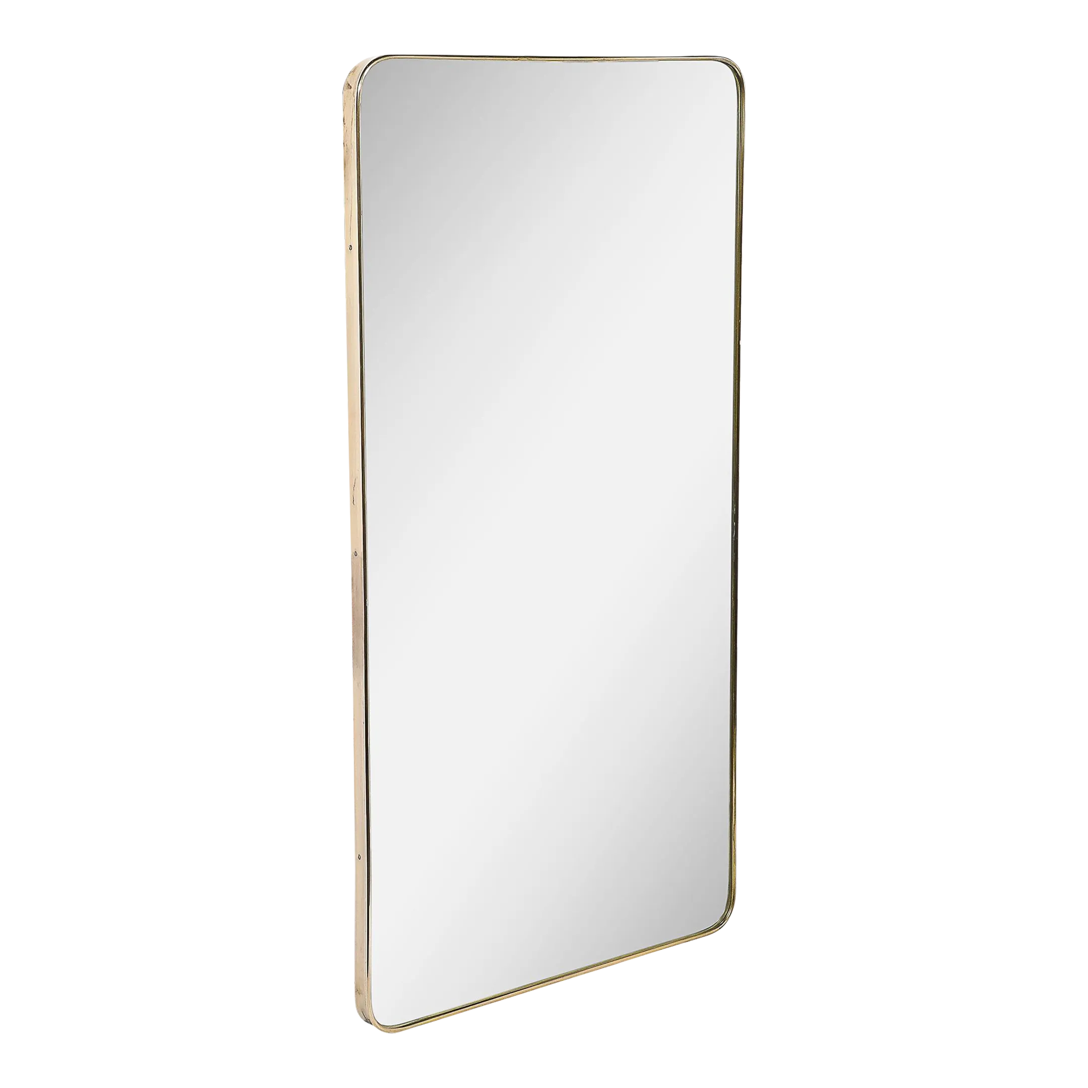 Mid-Century Modernist Rectangular Brass Wrapped Mirror | Chairish