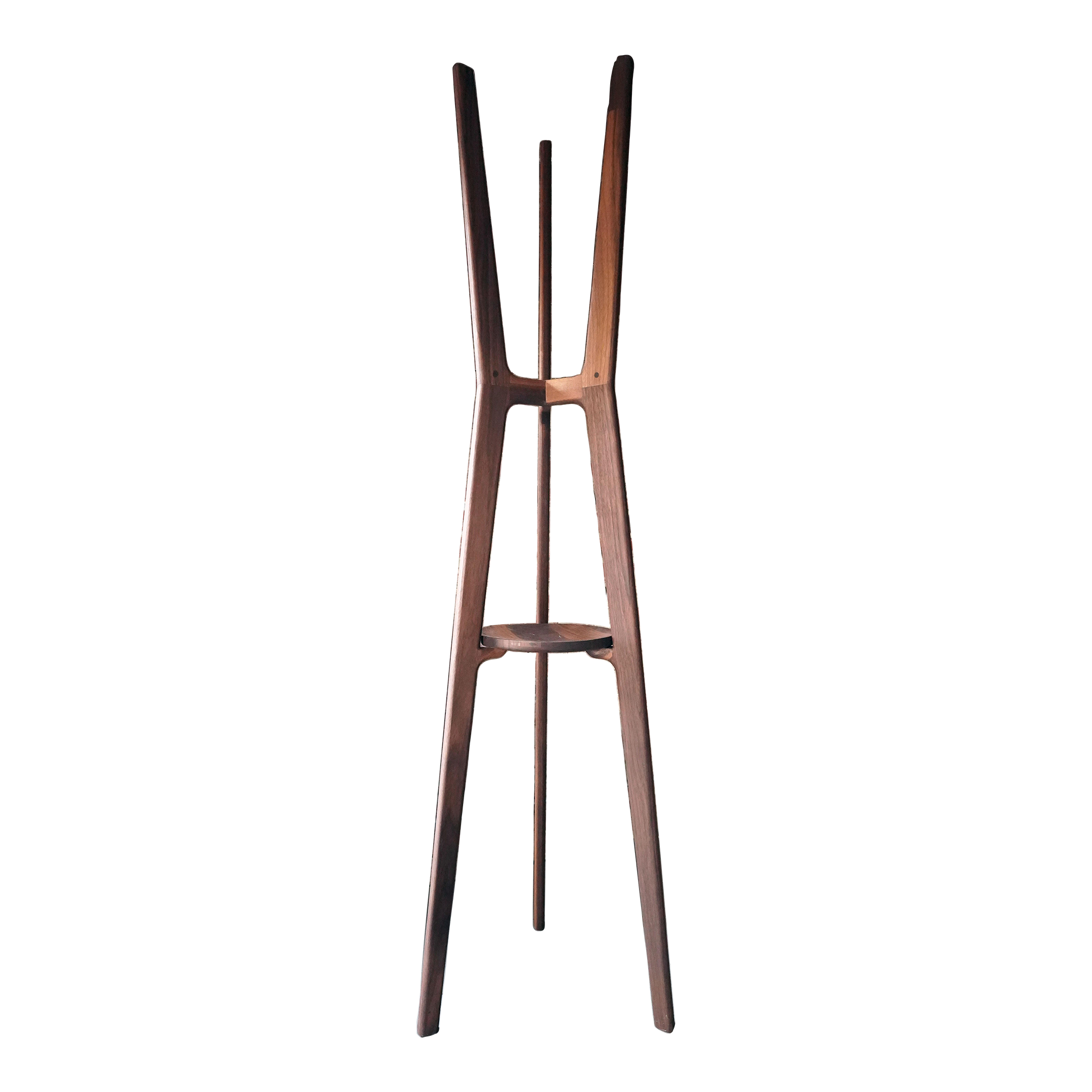 Modern Free-Standing Walnut Coat Rack | Chairish