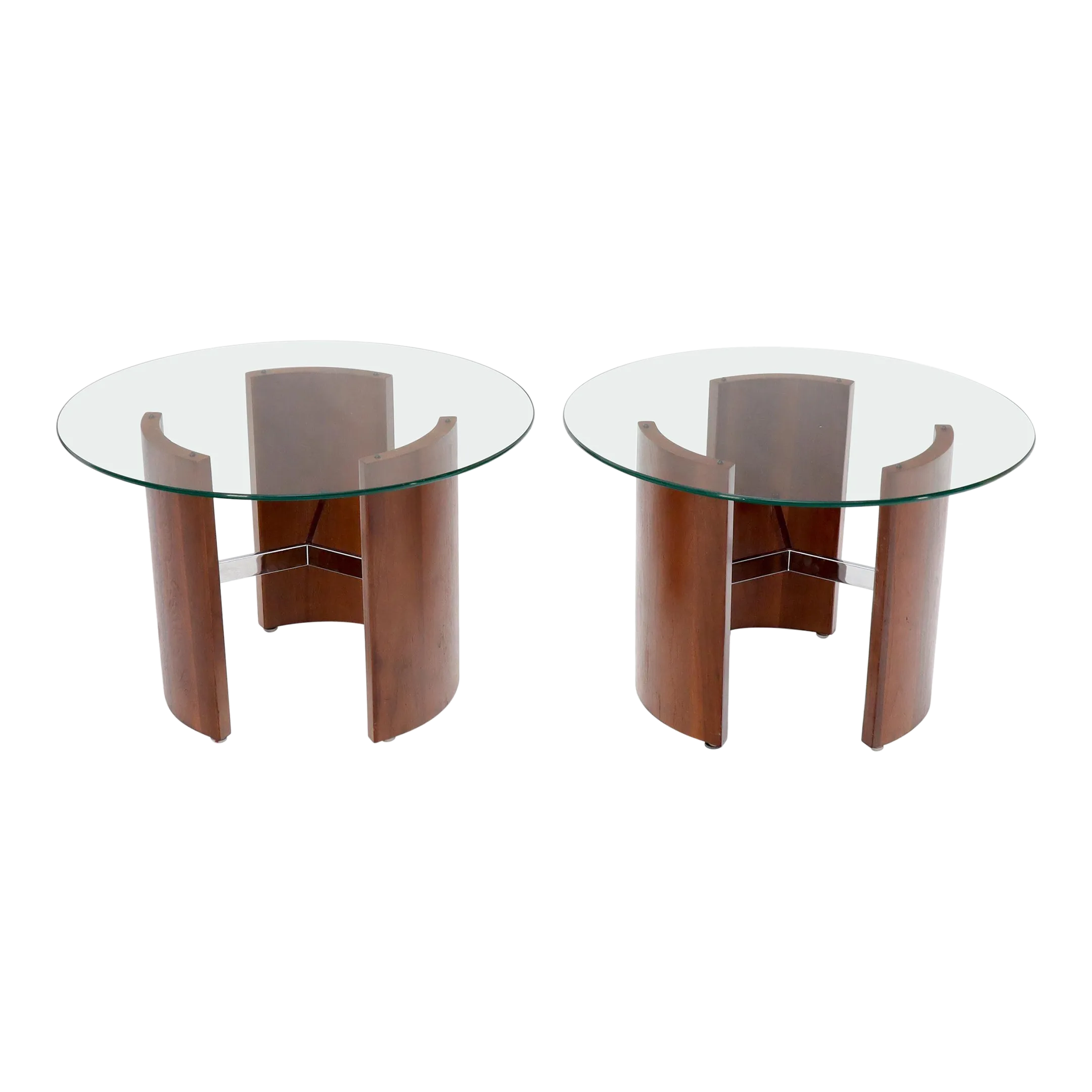 Pair of Vladimir Kagan Radius Round End Side Tables | Chairish