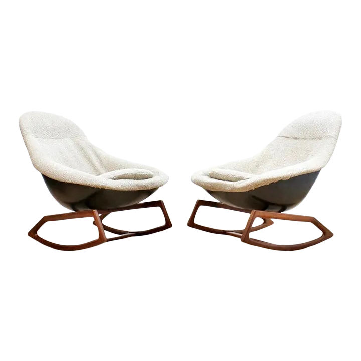 Pair of 1960s Gemini Rocking Pod Chairs by Walter S. Chenery for ...