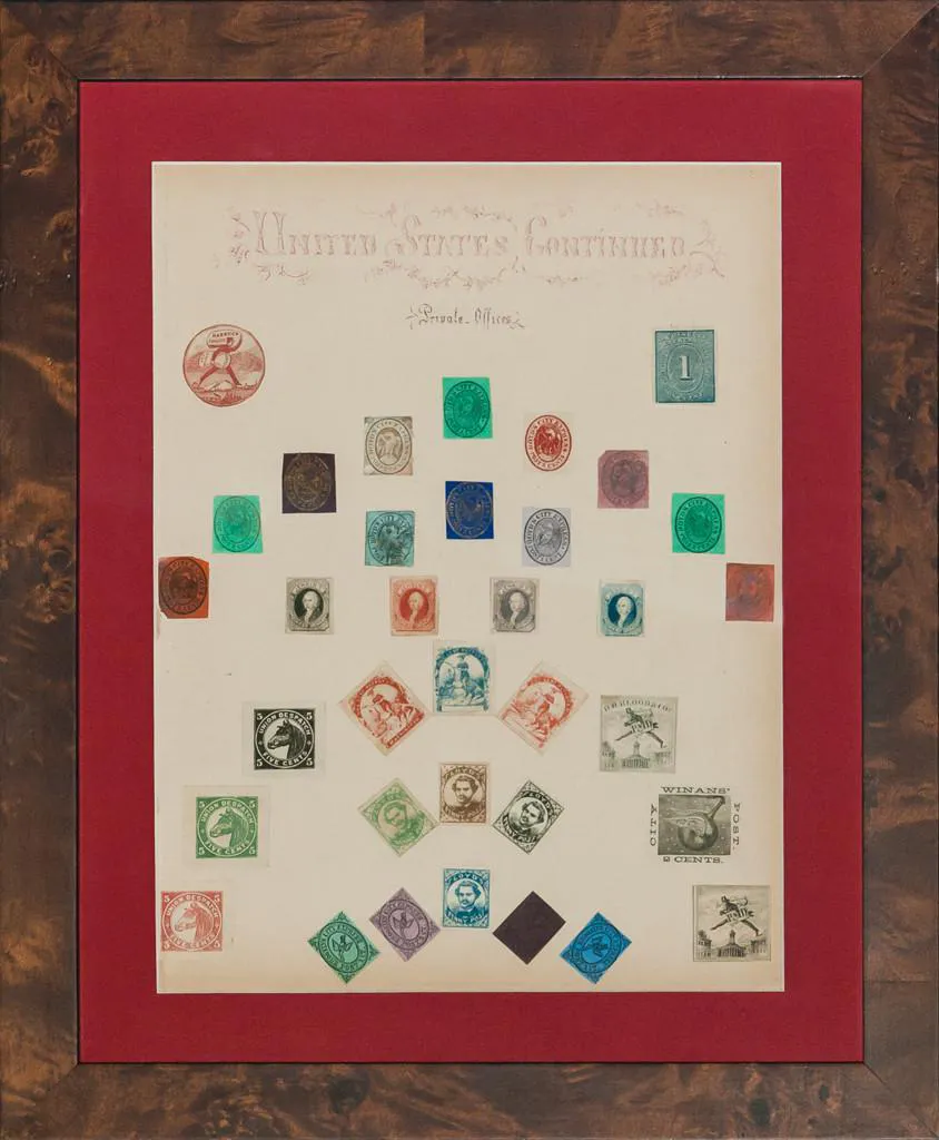 "United States 'Private Offices' Postage Stamps" | Chairish