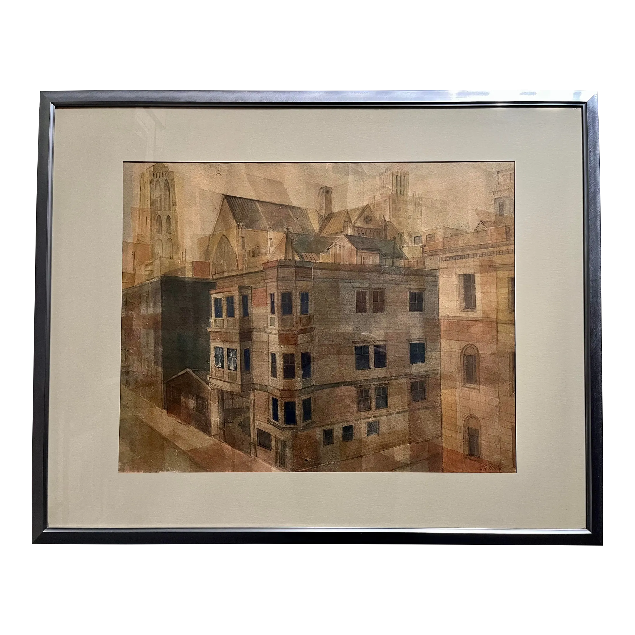 1960's Original Watercolor Painting by Californian Artist Dominic Di ...