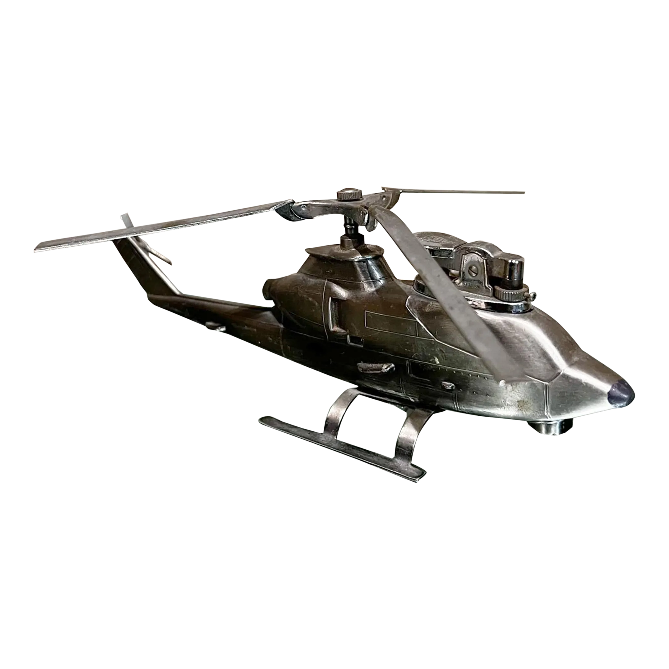 1980s Table Lighter Chrome Plated Huey Cobra Helicopter Japan | Chairish