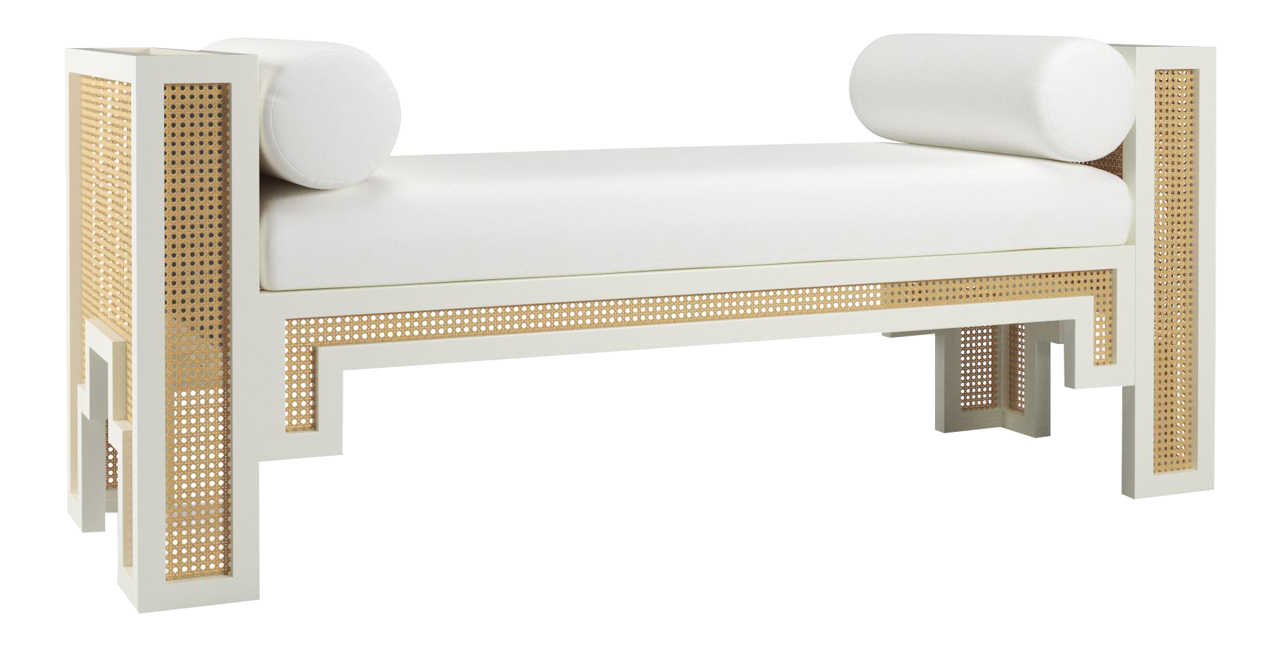 Alexandra Bench - Simply White, Optic White Linen | Chairish